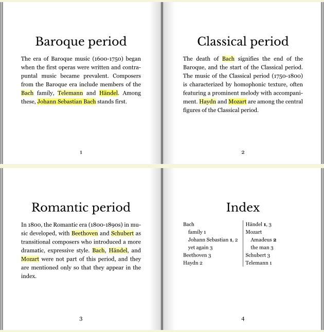 Here is the style sheet used in this example: